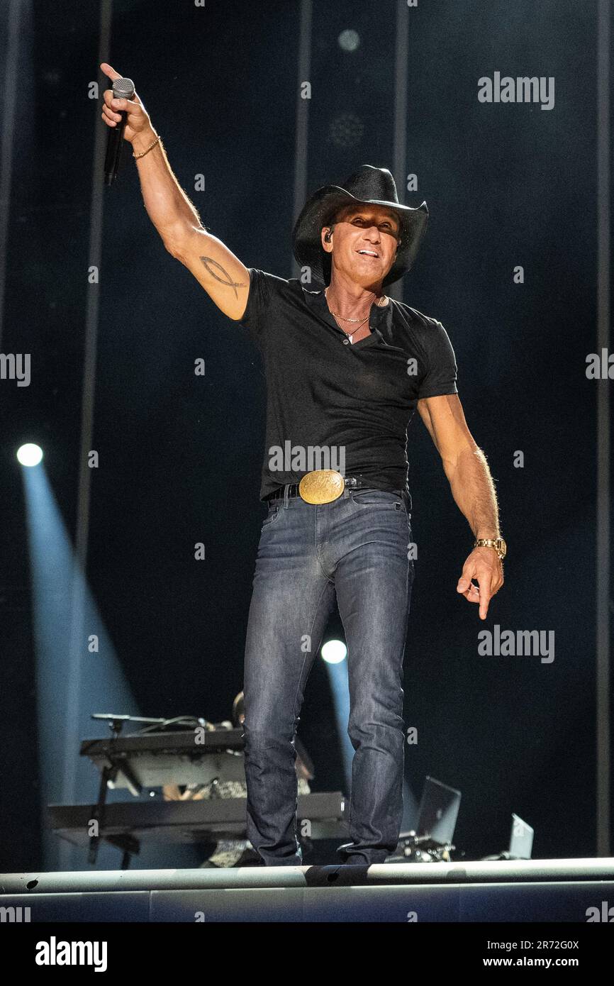 Tim McGraw performs during the 2023 CMA Fest on Sunday, June 11, 2023 ...
