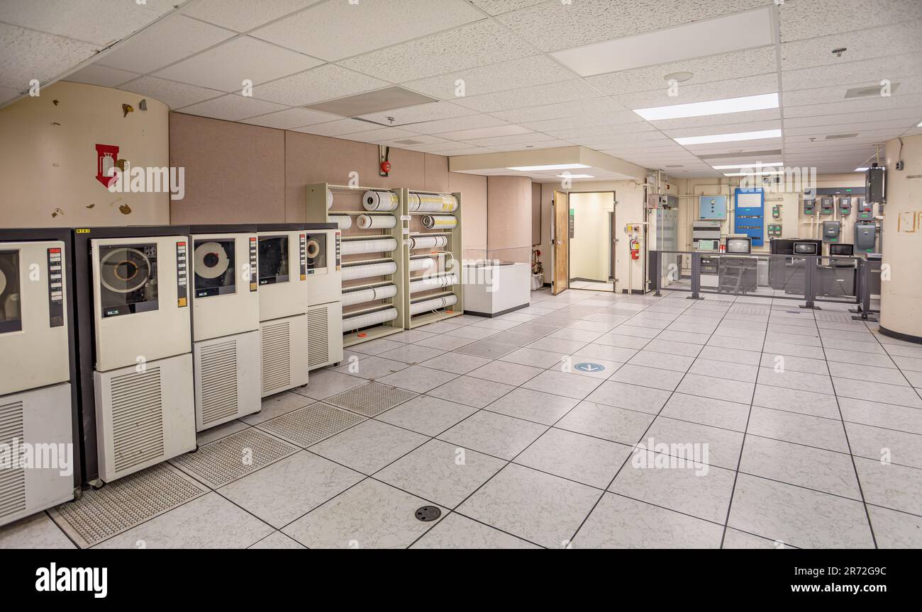 Vintage Cold war computer room in underground Diefenbunker fallout ...