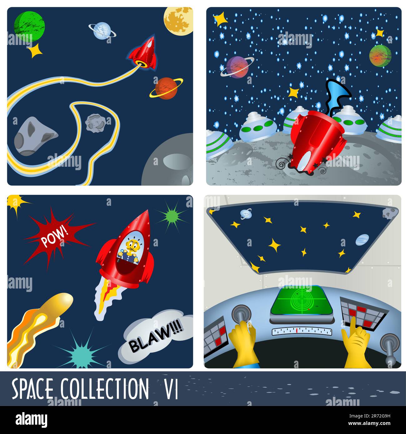 Space collection 4, astronauts in different situations Stock Vector ...