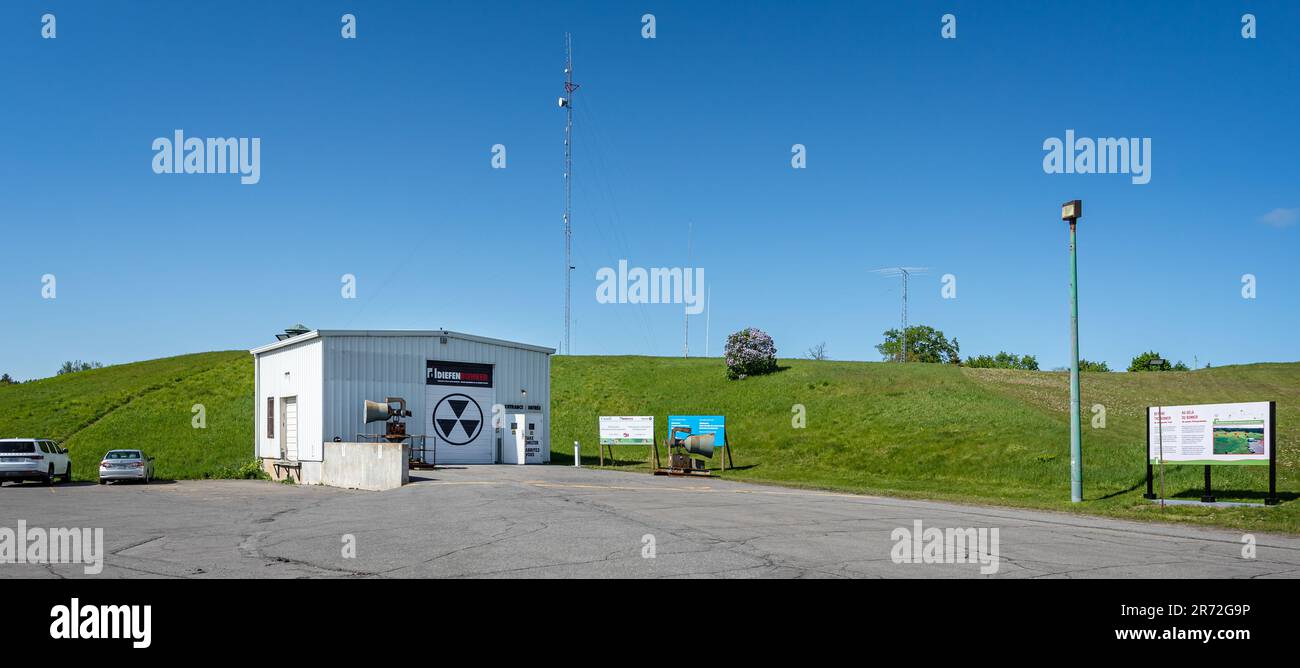 Entrance to the Diefenbunker nuclear fallout shelter museum in Carp ...