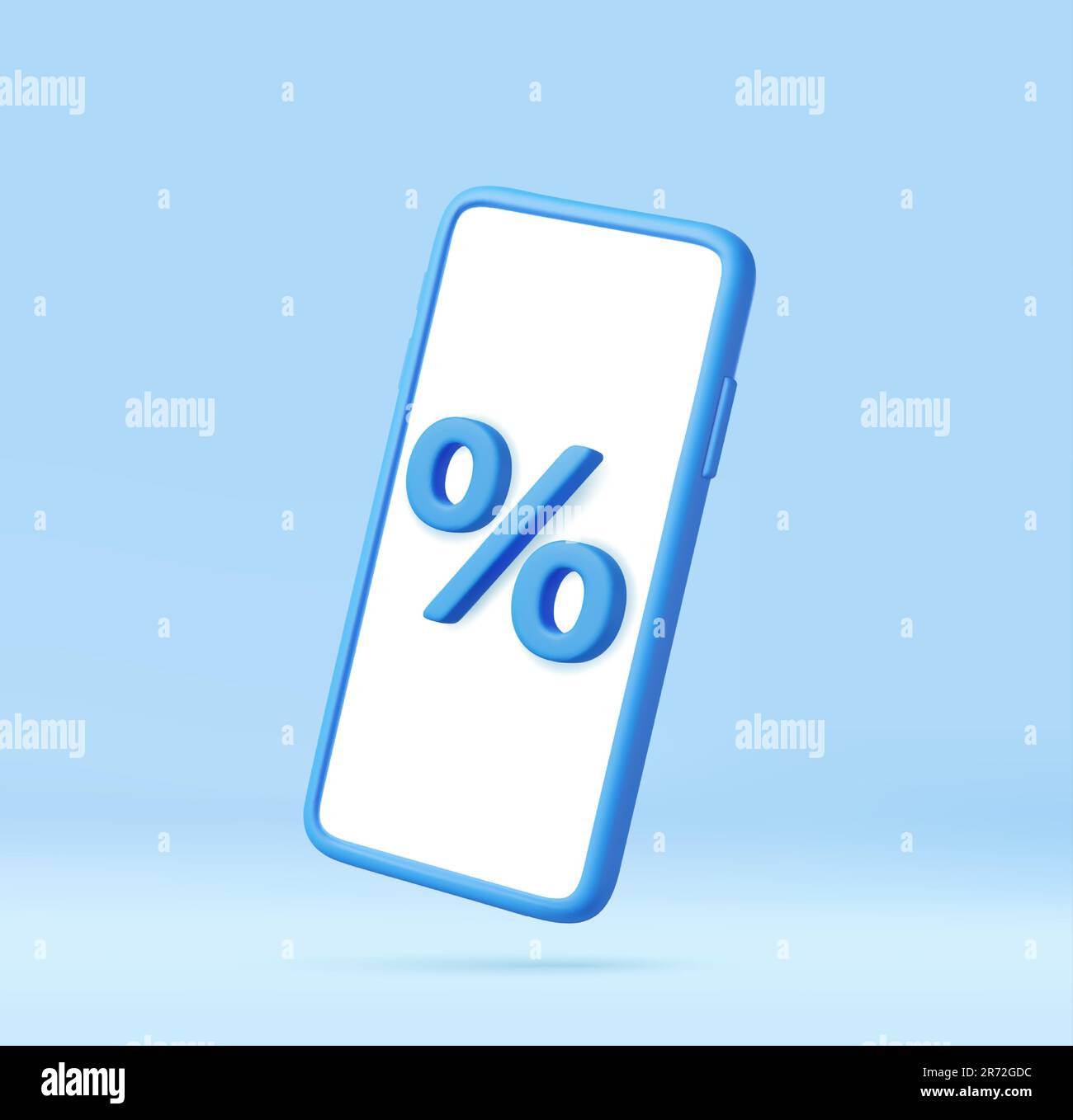 3D Phone with percentage on screen Stock Vector Image & Art - Alamy