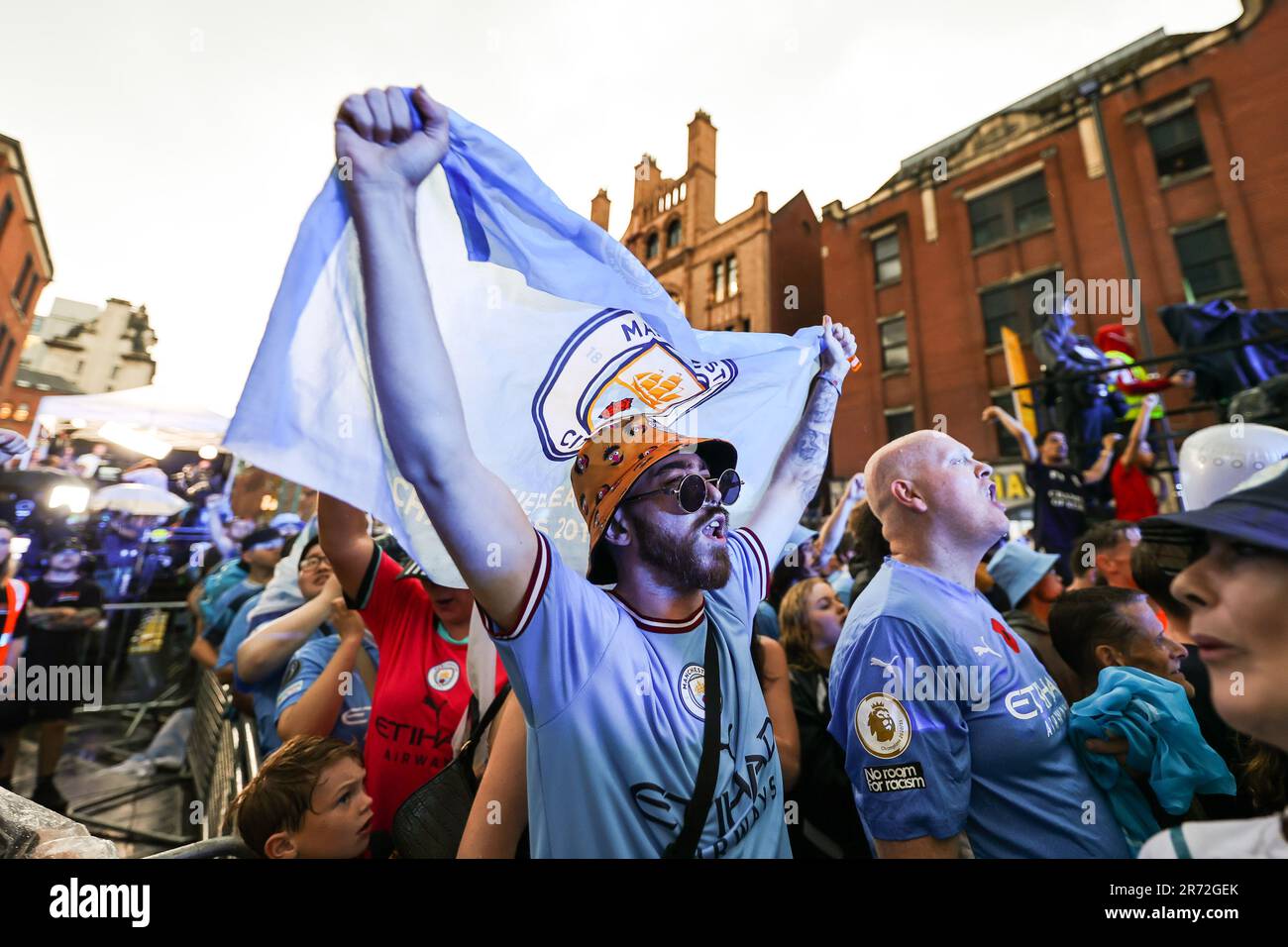 Manchester citys treble victory parade hi-res stock photography and ...