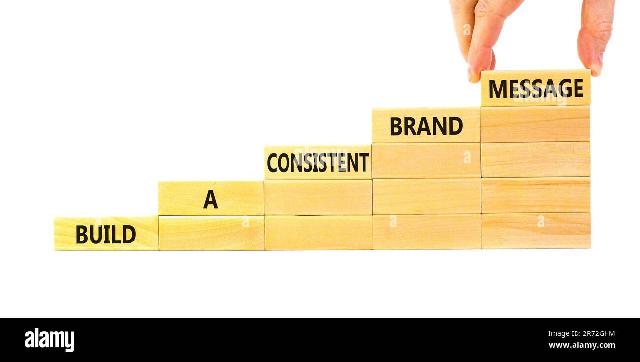 Consistent brand message symbol. Concept words build a consistent brand ...