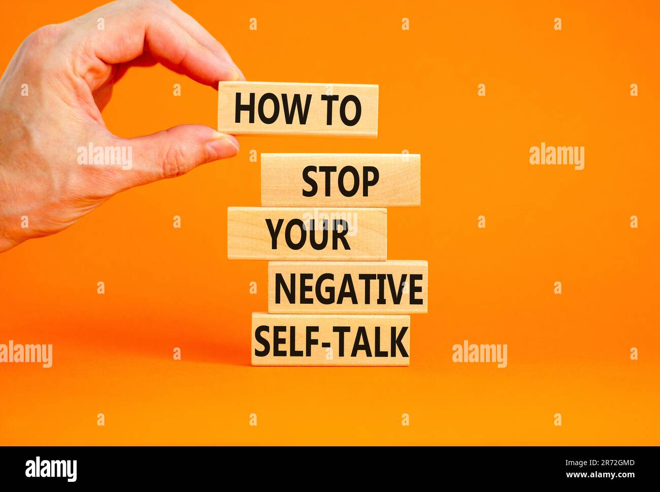 Stop negative self-talk symbol. Concept words How to stop your negative ...