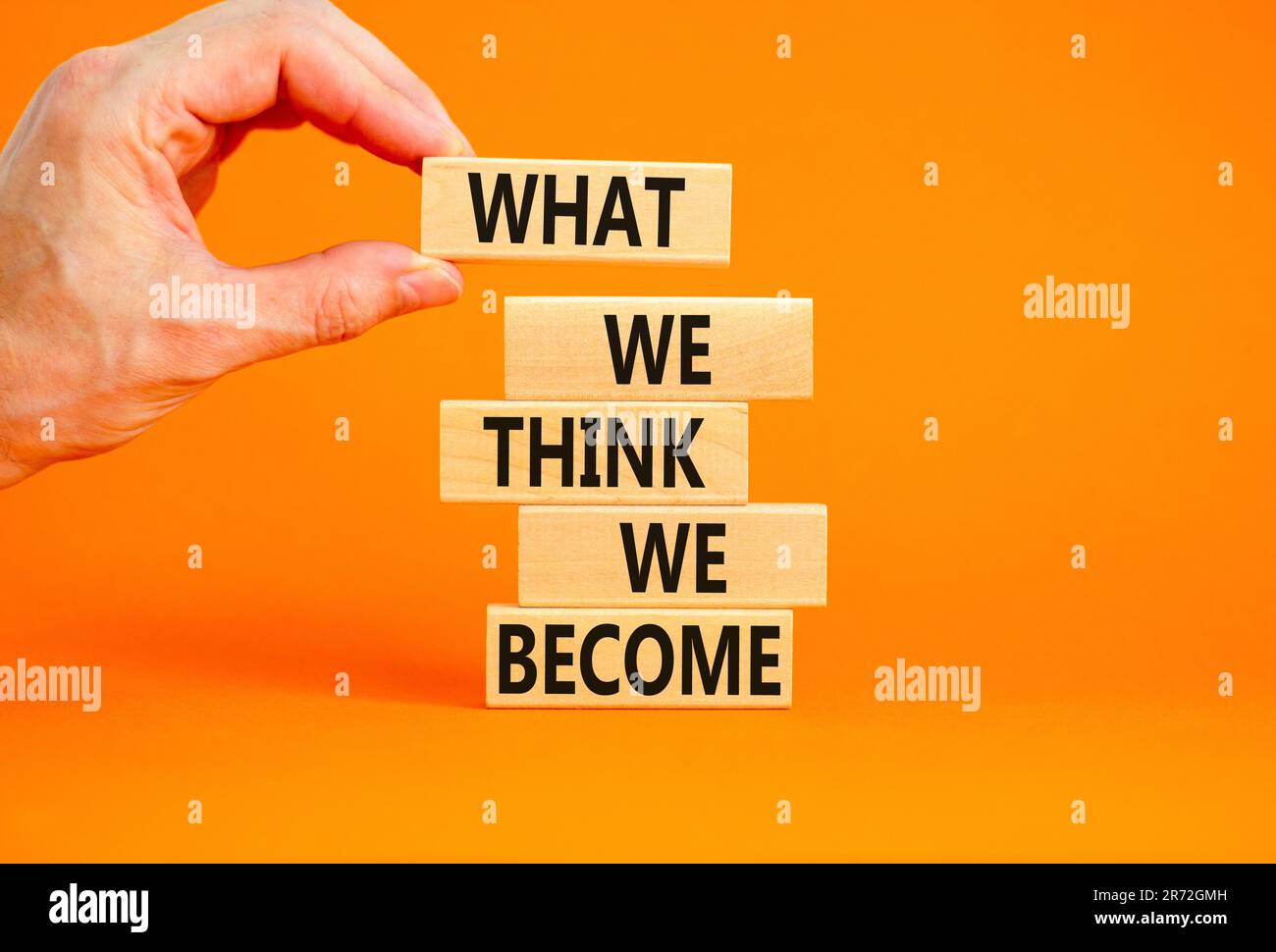 We become or think symbol. Concept word What we think We become on ...