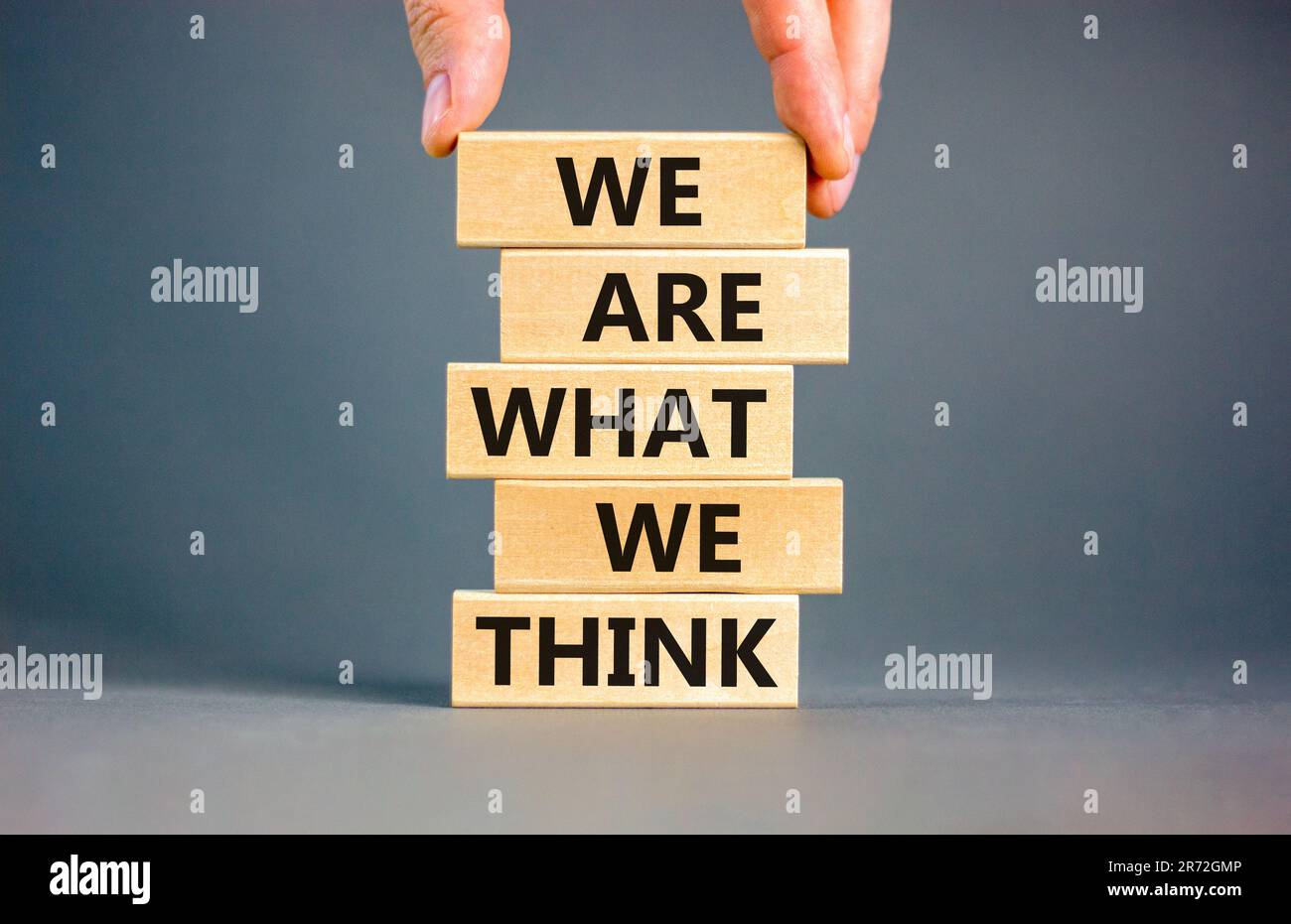 We are what we think symbol. Concept word We are what we think on ...