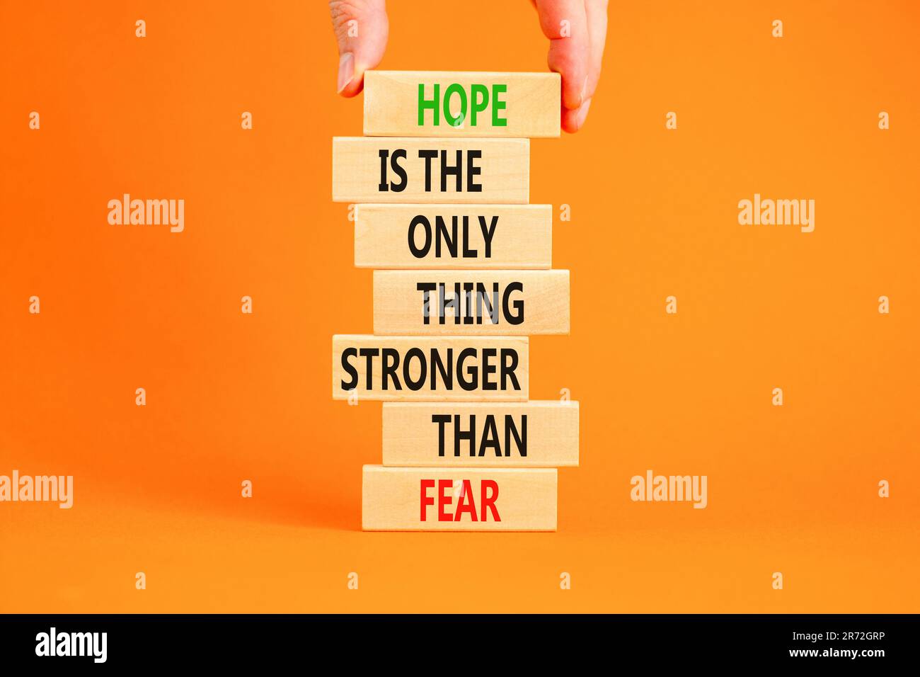Hope stronger than fear symbol. Concept words Hope is the only thing ...