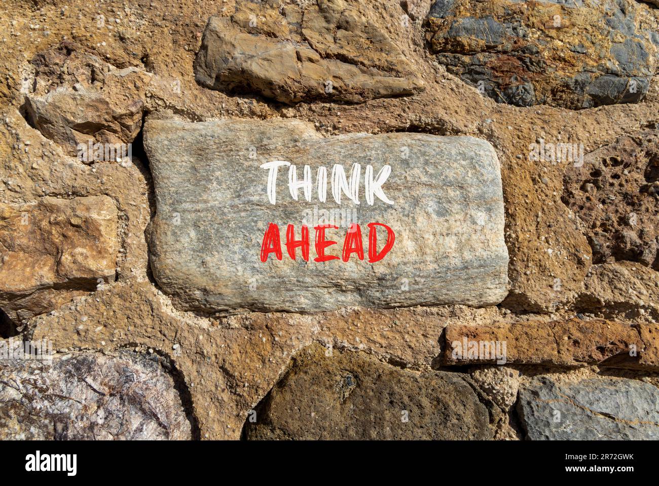 Think ahead symbol. Concept words Think ahead on beautiful stone on a ...