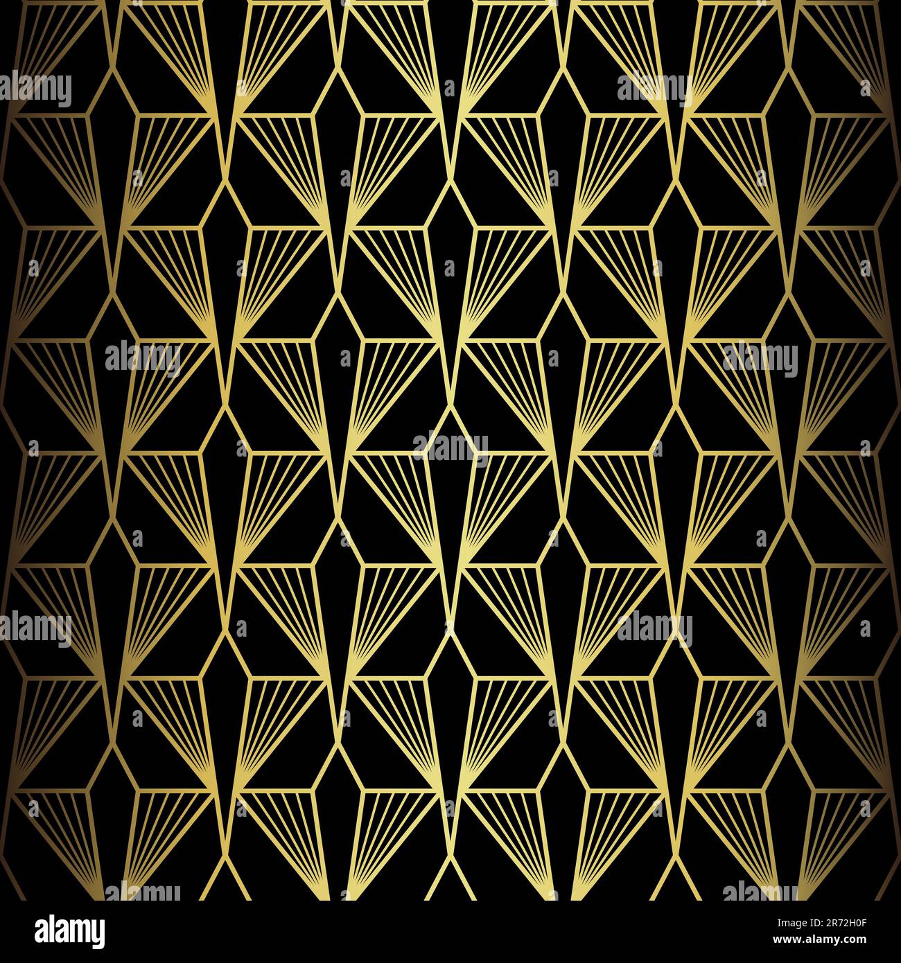 Art Deco Pattern. Vector background in 1920s style. Gold black texture ...