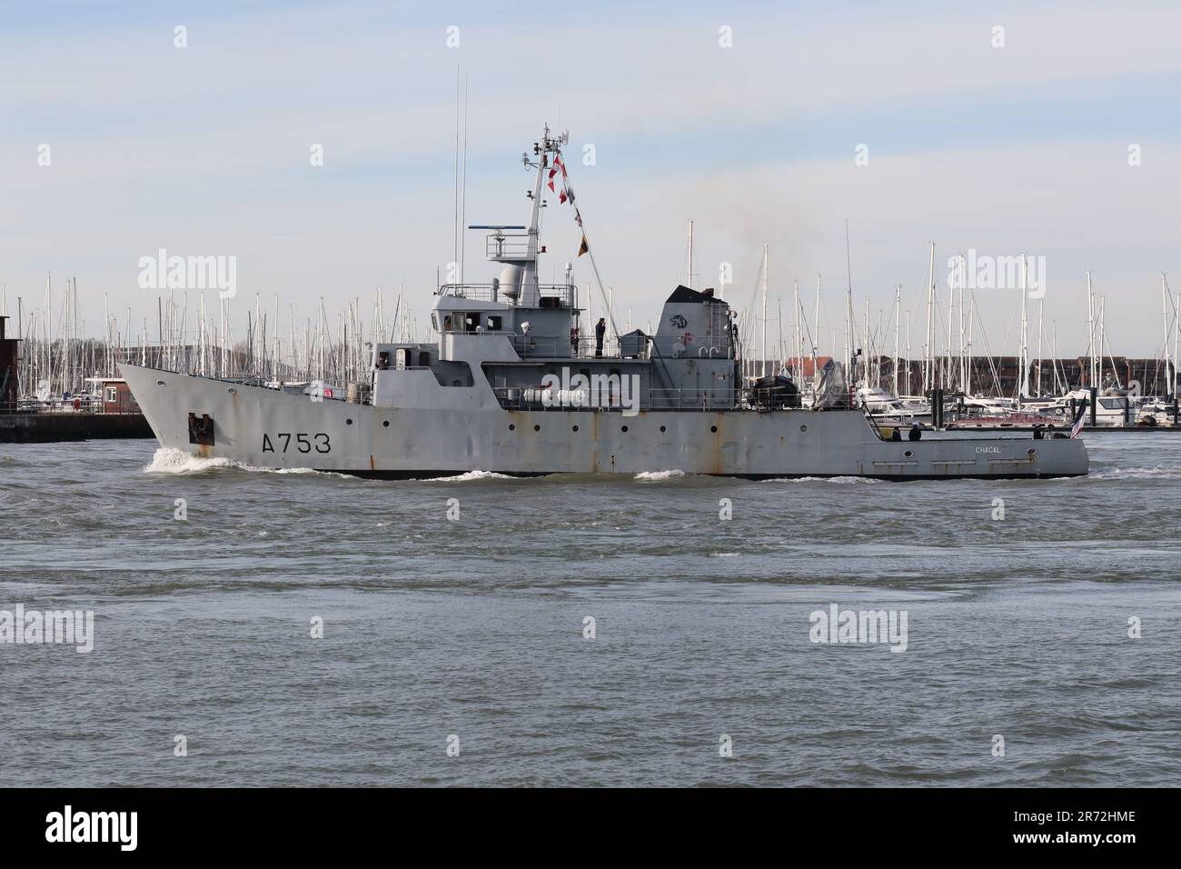The Leopard class French naval training squadron ship FS CHACAL ...
