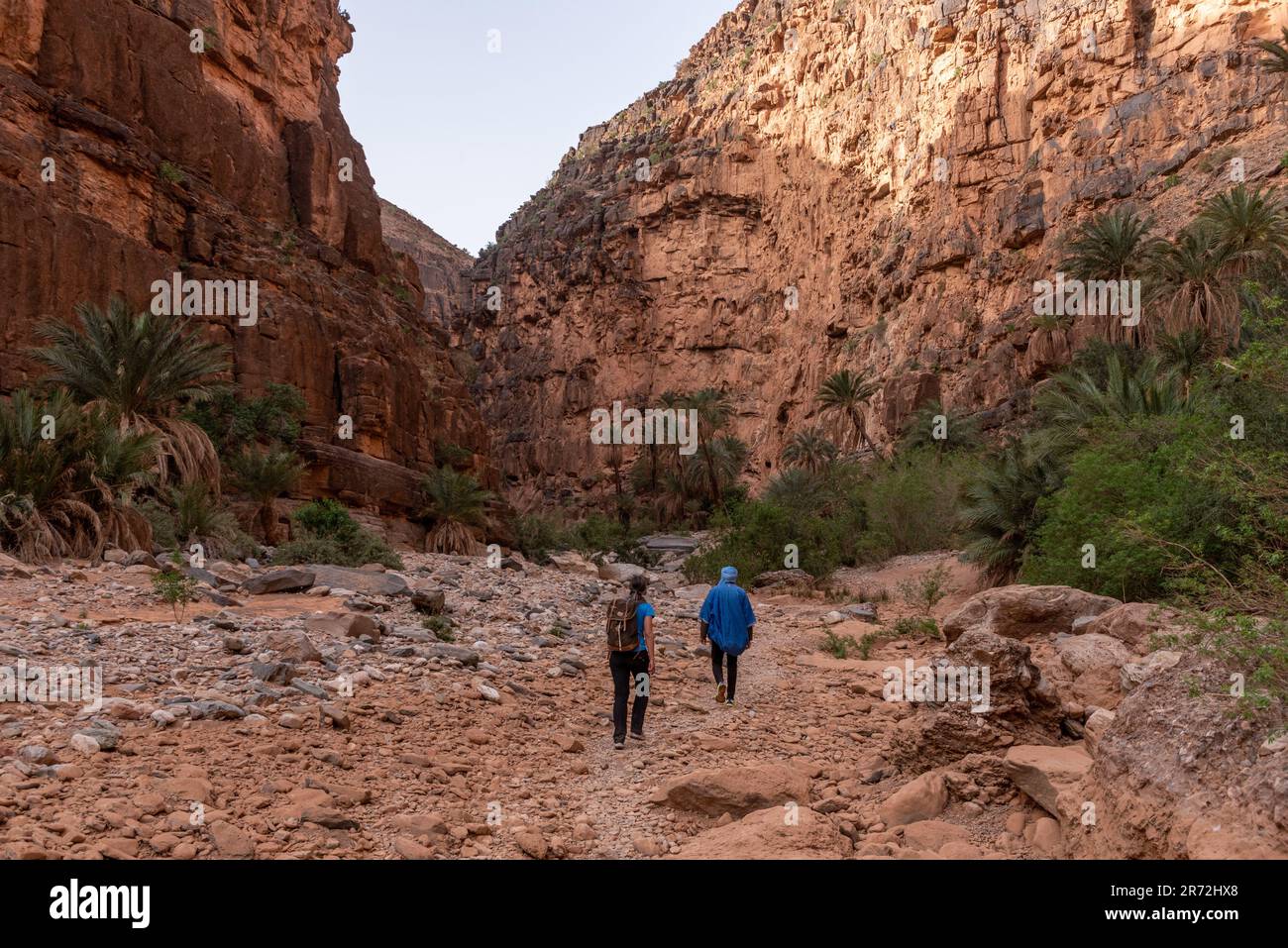 Hiking through the iconic Amtoudi canyon in the Anti-Atlas, Morocco ...