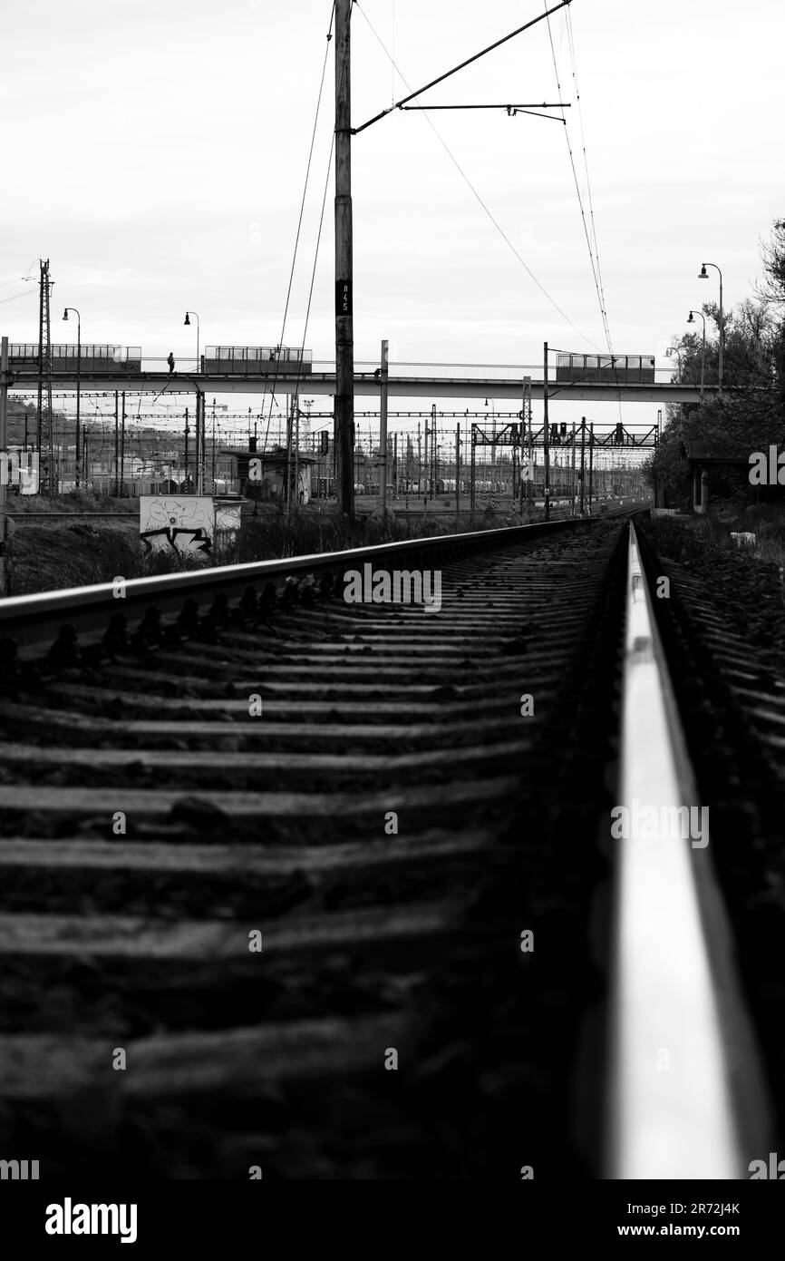 Closeup shot railway tracks hi-res stock photography and images - Alamy