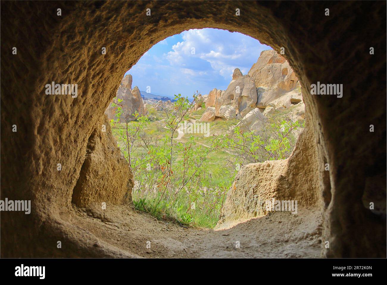 Photo taken in Turkey. The picture shows a window from a cave dwelling ...
