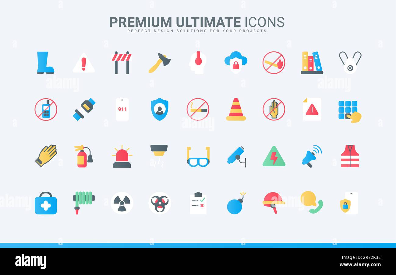 Life protection and care symbols, emergency service in danger disasters ...