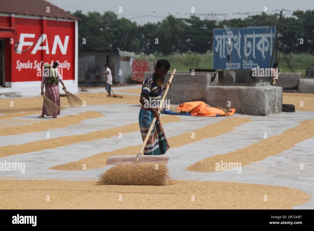 Munshiganj, Dhaka, Bangladesh. 29th Sep, 2022. Rice mill workers turn ...
