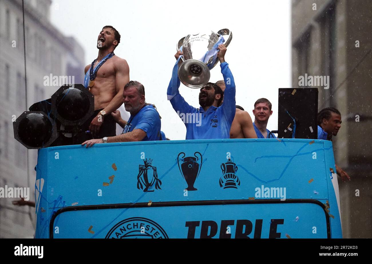 Manchester City's Ruben Dias and Ilkay Gundogan celebrate during the ...