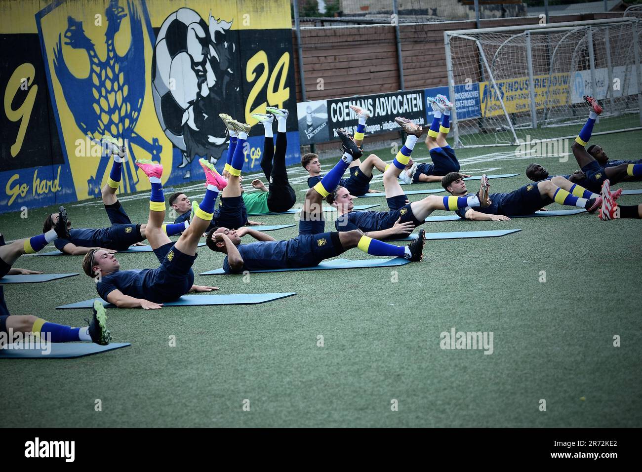 Sint Truiden, Belgium. 12th June, 2023. STVV's players pictured during ...