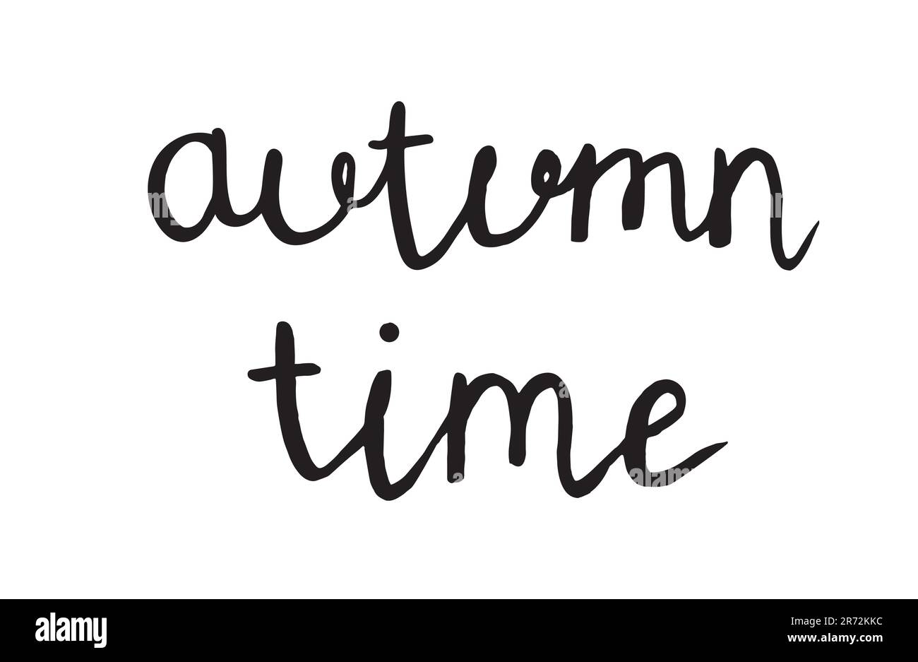 Handwritten lettering calligraphy autumn time. Black fall mood quote ...