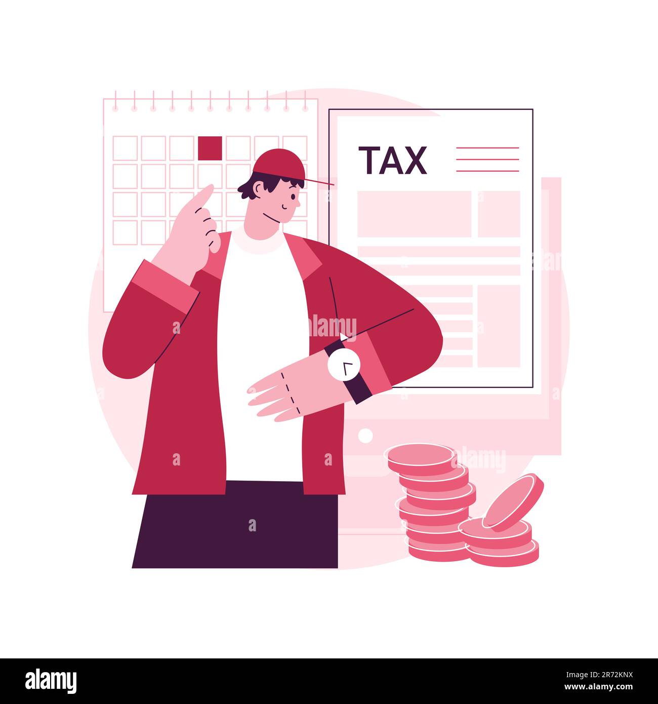 Tax year abstract concept vector illustration. Company tax calculation ...