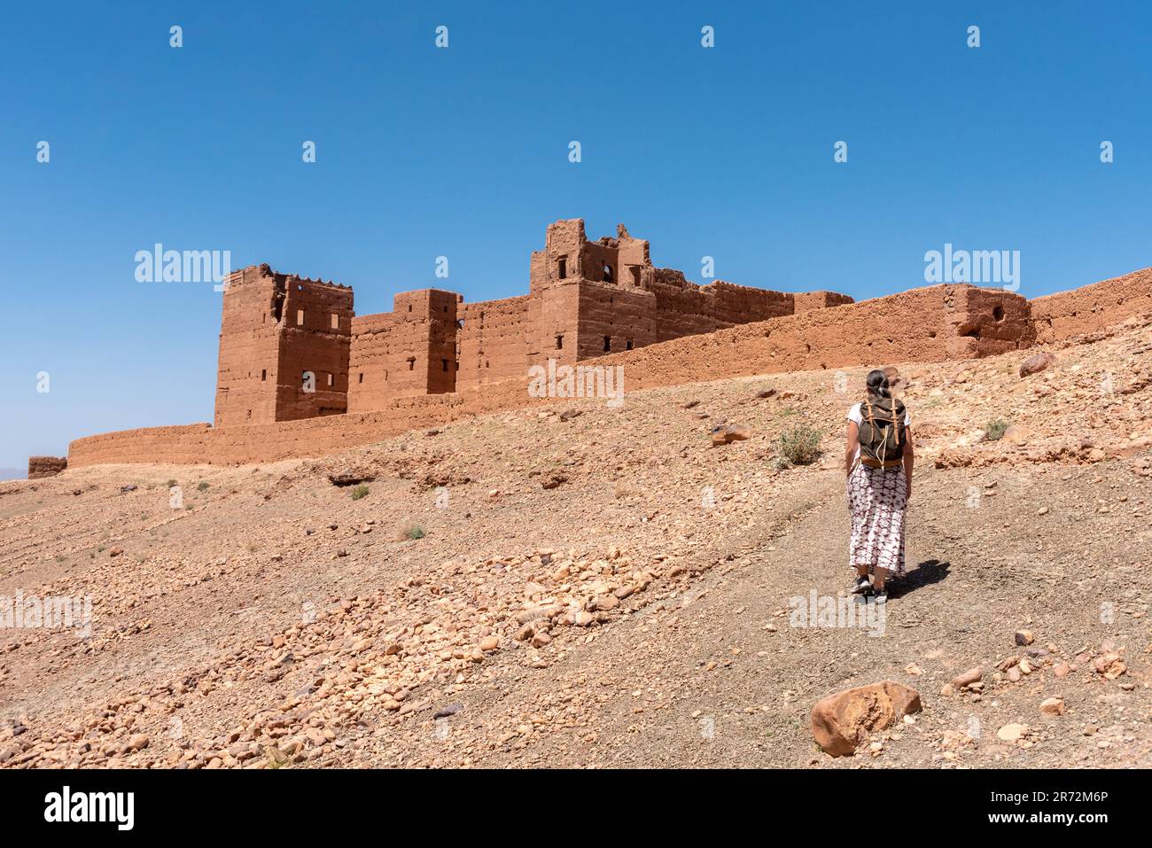 Beautiful mediaeval castle in Tamenougalt in the Draa valley in Morocco ...