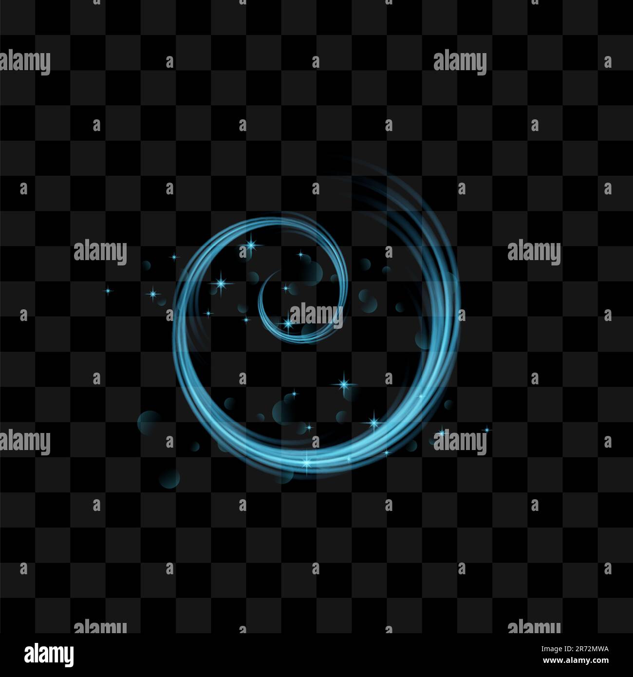 Blue Fresh Air Effect on Checkered Background. Water Flow. Glow Swirl ...