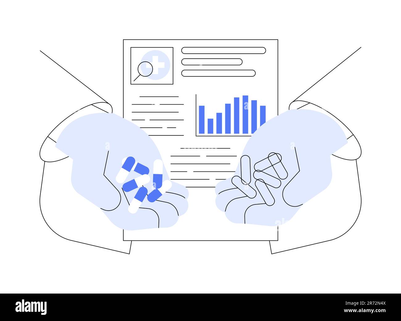 Placebo-controlled trial abstract concept vector illustration Stock ...