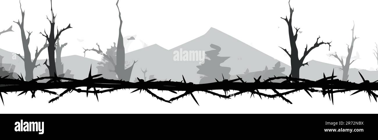 Barbed wire picture Stock Vector Images - Alamy