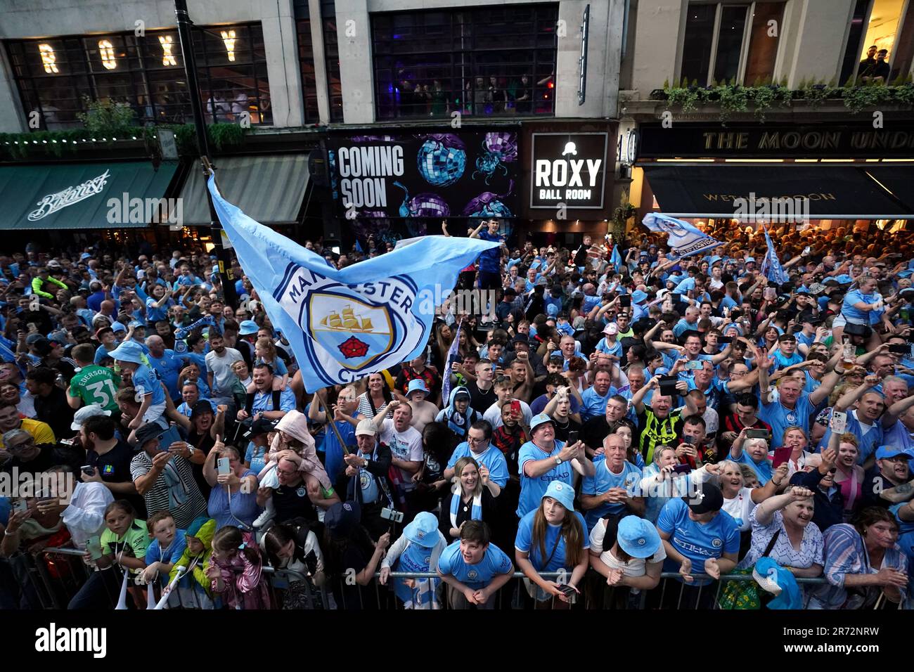 Manchester City fans during the Treble Parade in Manchester. Manchester ...