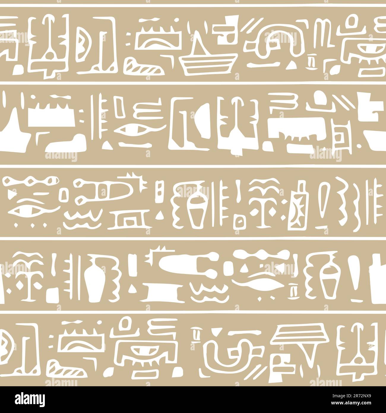 Ancient Egyptian Hieroglyphics Border