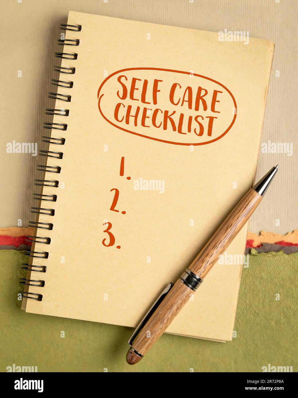 self care checklist - handwriting in a notebook, healthy lifestyle ...