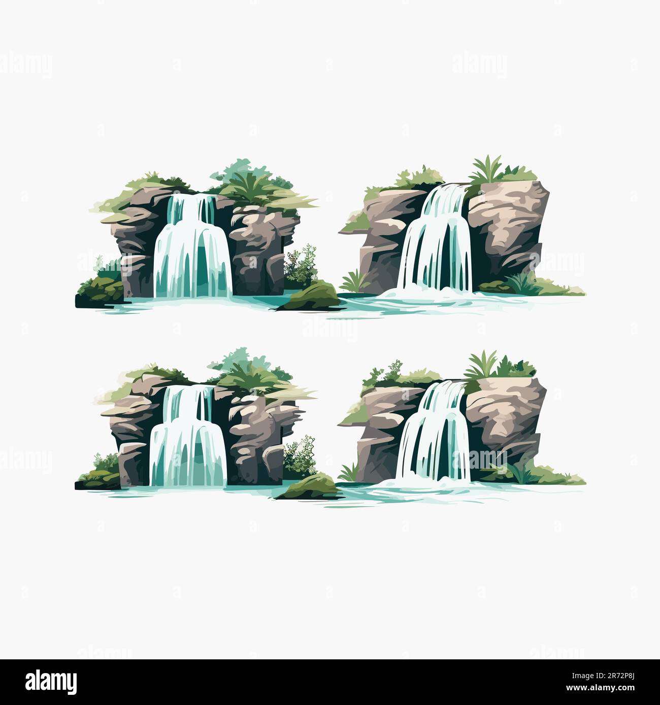 Stream water scenery Stock Vector Images - Alamy