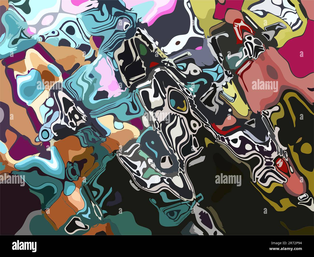 Abstract colored splashes in dark tonality for backgrounds or textures ...