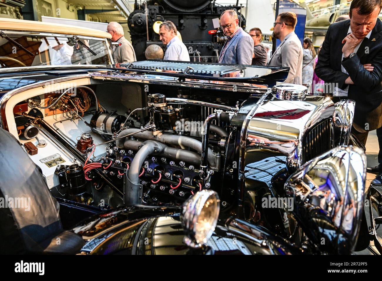 A Tatra 80 luxury car from the 1930s, which has been reconstructed for ...