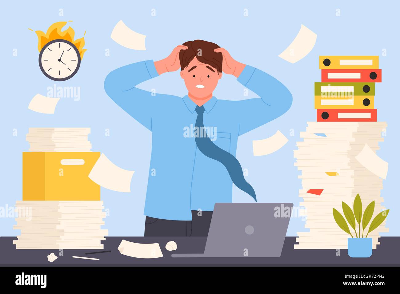 Cartoon Messy Office Desk Cartoon Messy Office Desk