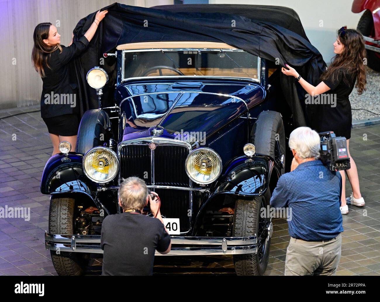 A Tatra 80 luxury car from the 1930s, which has been reconstructed for ...