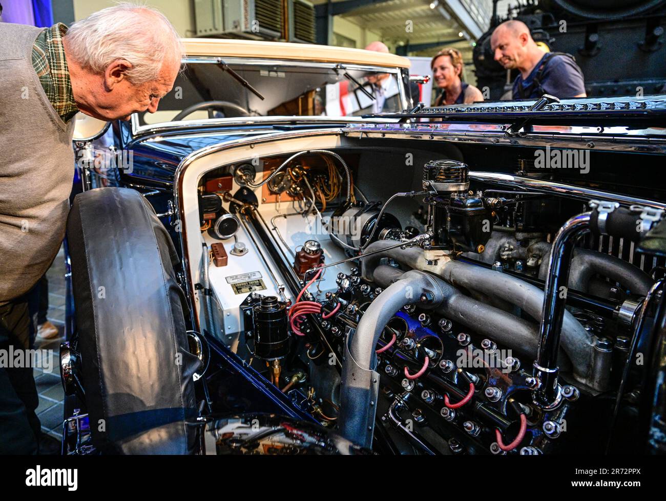 A Tatra 80 luxury car from the 1930s, which has been reconstructed for ...