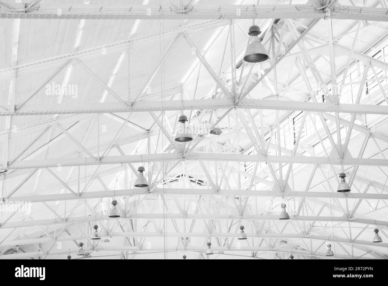 Metal roof industrial building Black and White Stock Photos & Images ...
