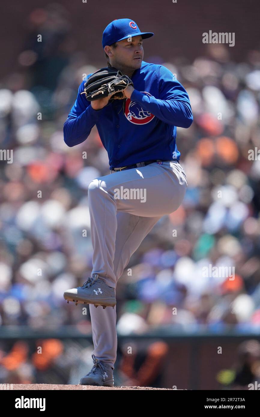Chicago Cubs pitcher Hayden Wesneski during a baseball game against the ...