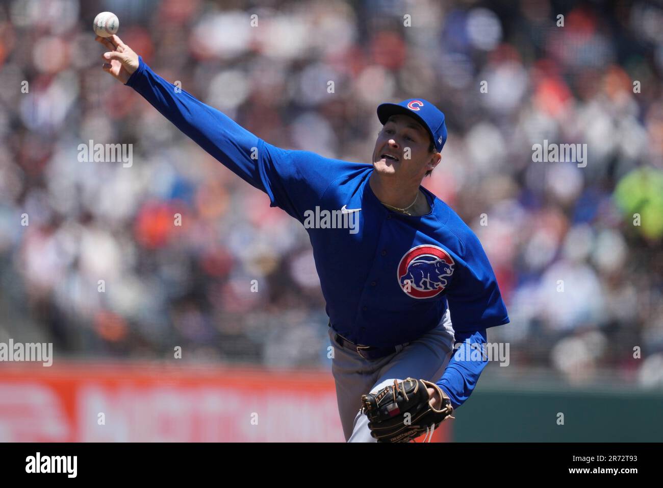 Chicago Cubs pitcher Hayden Wesneski during a baseball game against the ...