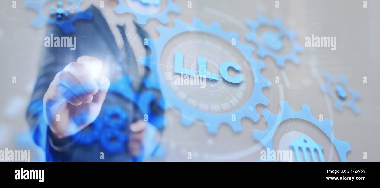 LLC. Limited Liability Company. Universal background for presentation ...