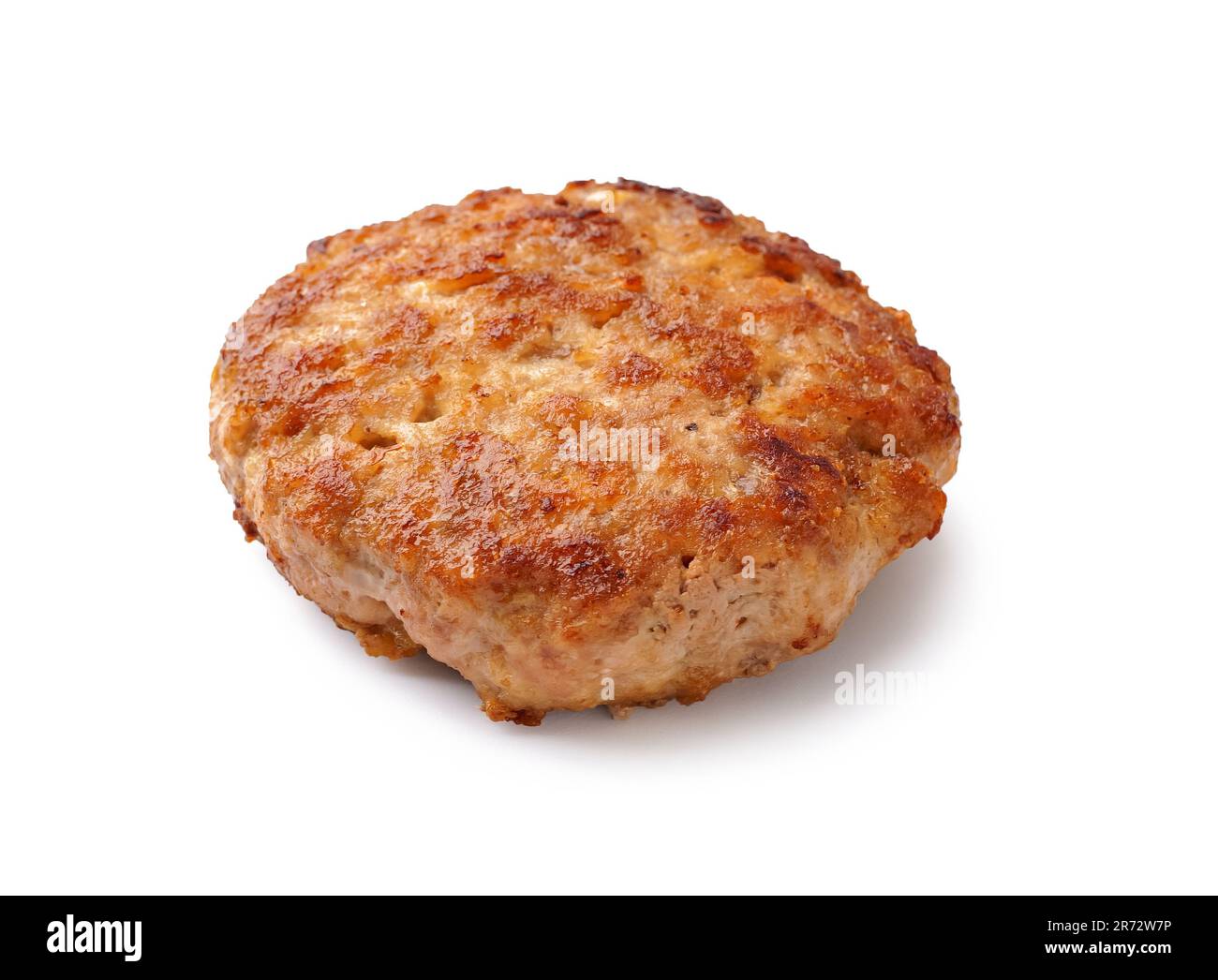Tasty meat cutlet on white background Stock Photo - Alamy