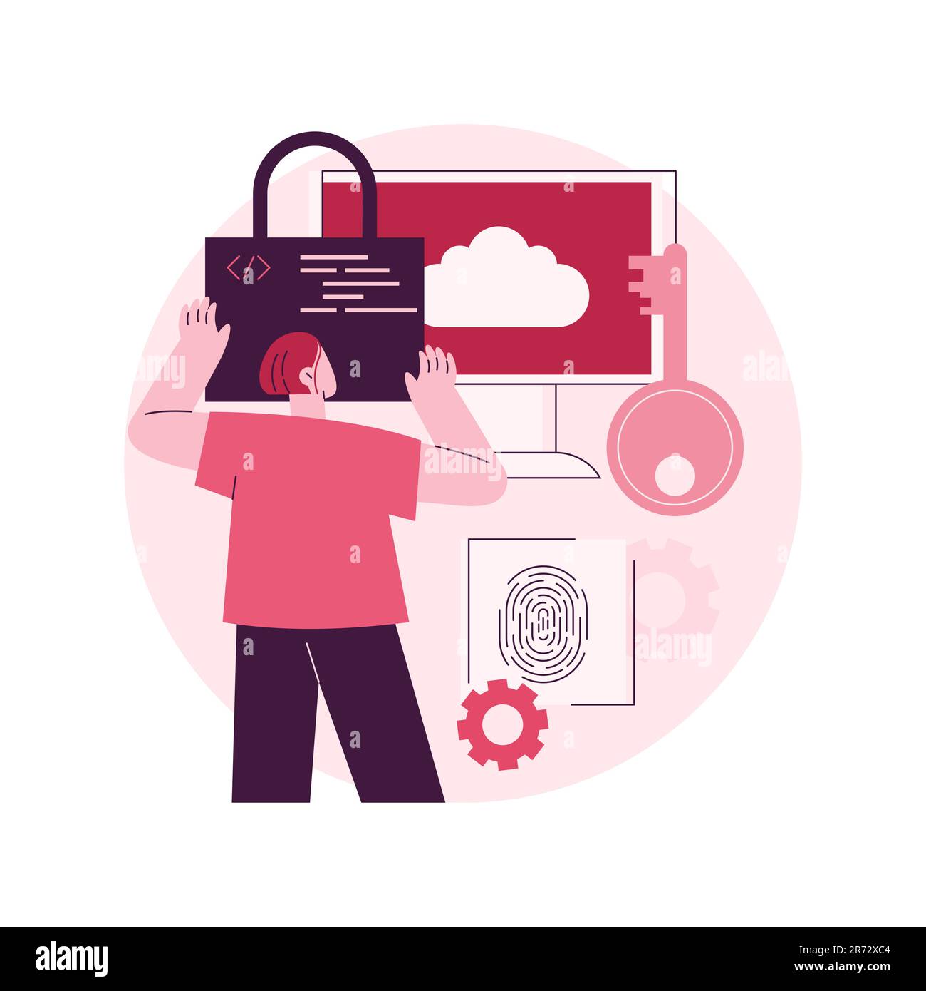 Data Protection Abstract Concept Vector Illustration Database Security Software Data