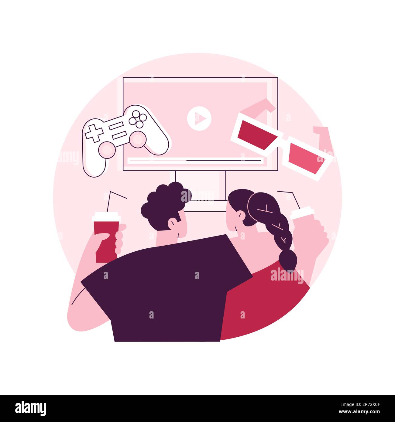 SmartTV content abstract concept vector illustration. 4k video content ...