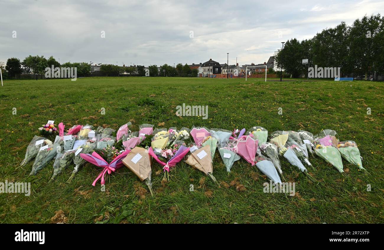 Floral tributes at Harryville in Ballymena were Chloe Mitchell went ...
