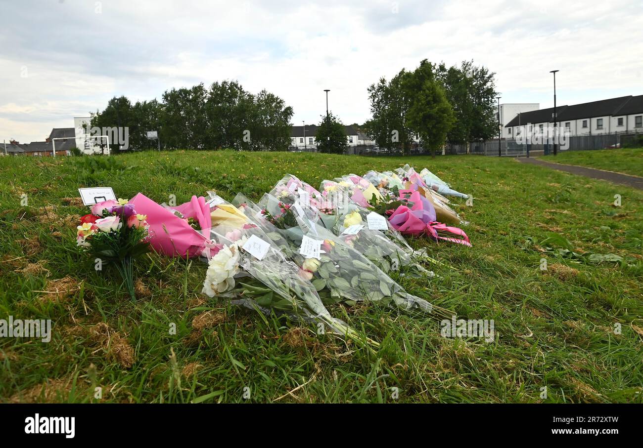 Floral tributes at Harryville in Ballymena were Chloe Mitchell went ...