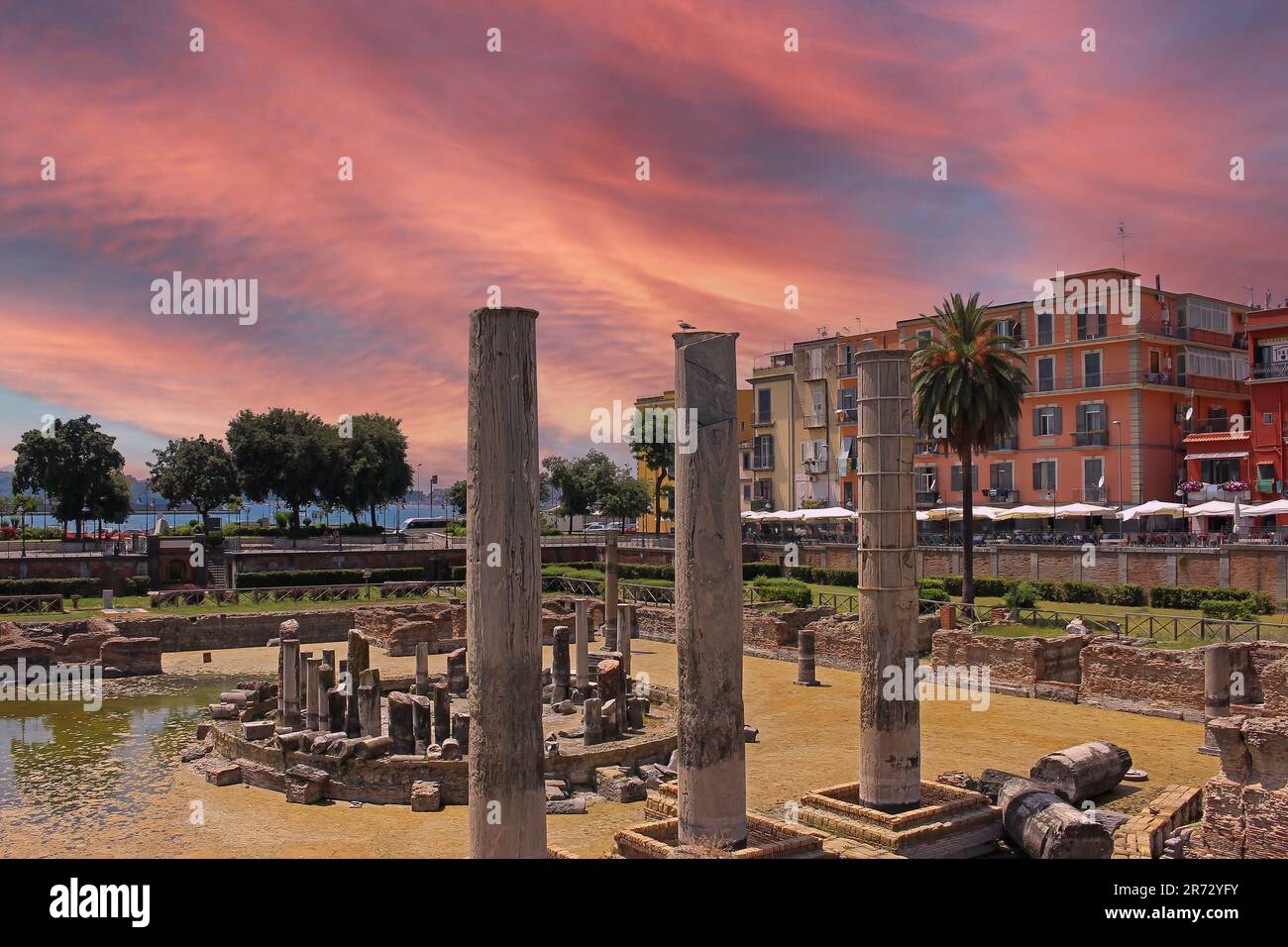 Excavated ruins of Macellum of Pozzuoli which was food market of the ...