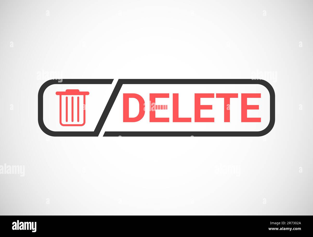 Delete button trash can, bin symbol. Delete web icon vector ...