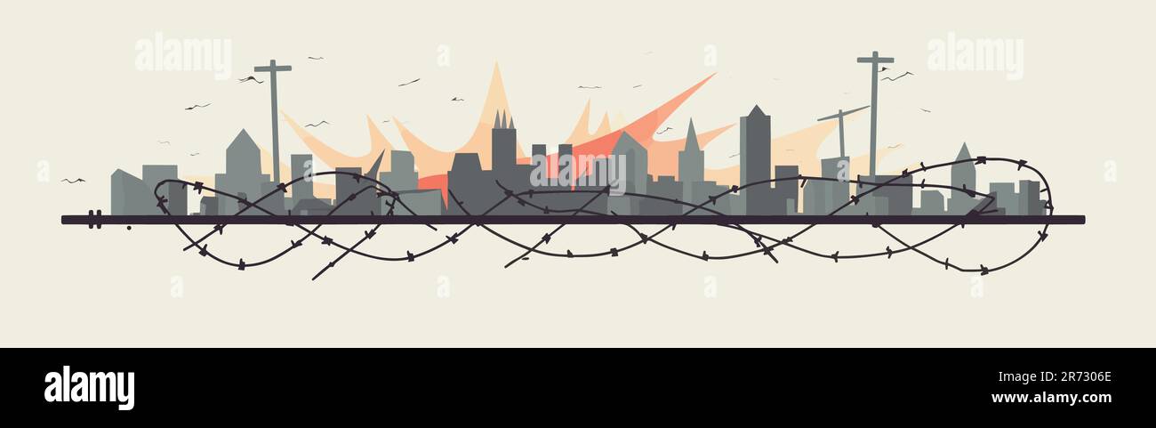 Barbed wire picture Stock Vector Images - Alamy