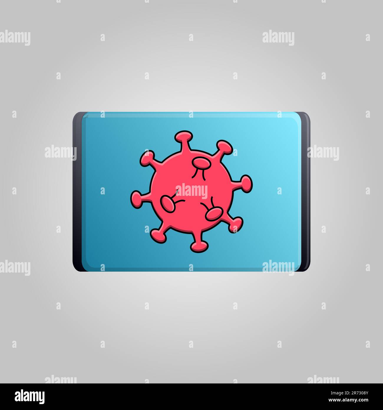 Digital modern touch-sensitive tablet on a white background and a ...