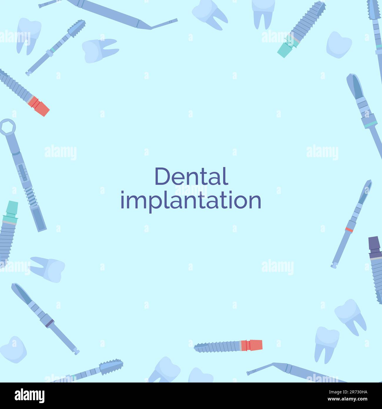 Dental tools for dental implants. Medical metal and titanium. Vector ...